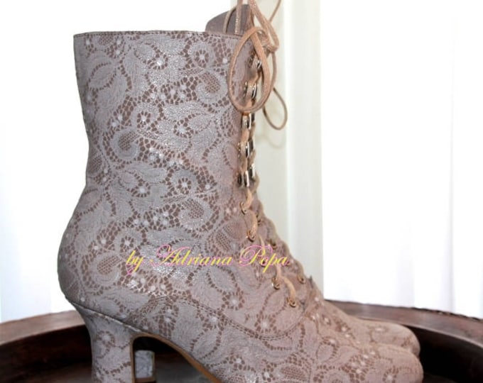 SALE Bridal Boots , 1900's Wedding Style Shoes , Leather Ankle Boots ...