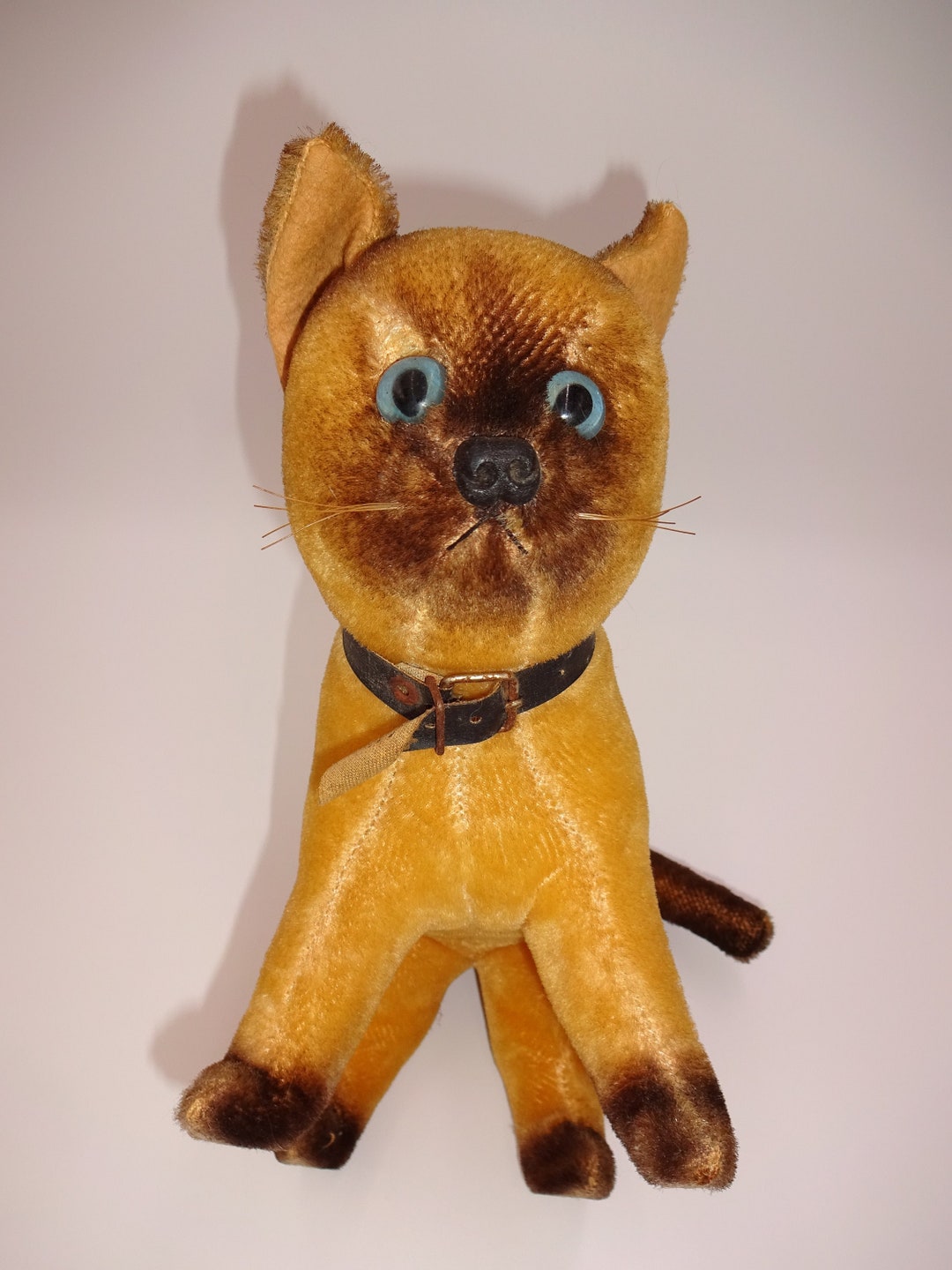 Vintage R Dakin & Co Standing Siamese Cat Stuffed Animal Blue Eyes ...