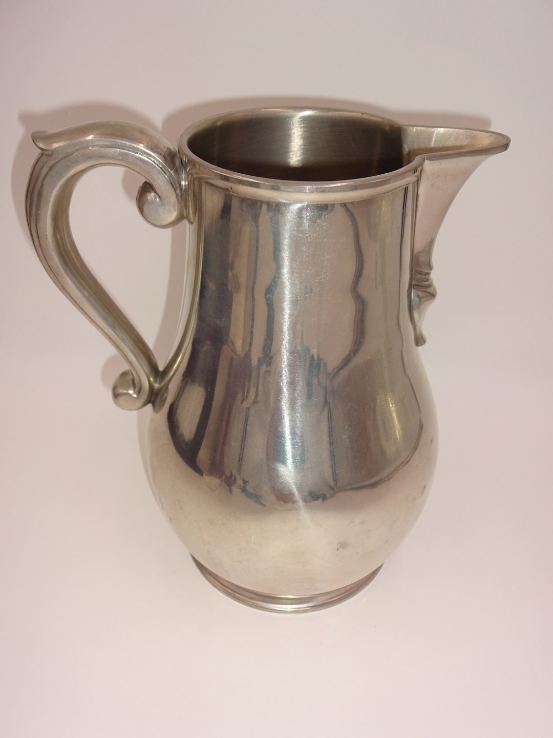 Vintage Williamsburg Restoration Stieff Pewter Pitcher 9 88 Oz 2.75 Qt ...