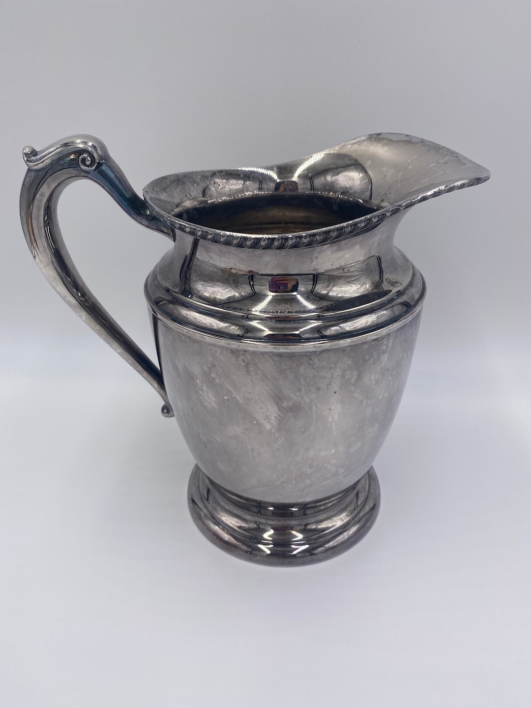 Vintage Tarnished Crescent Silverware Silverplate Water Pitcher ...