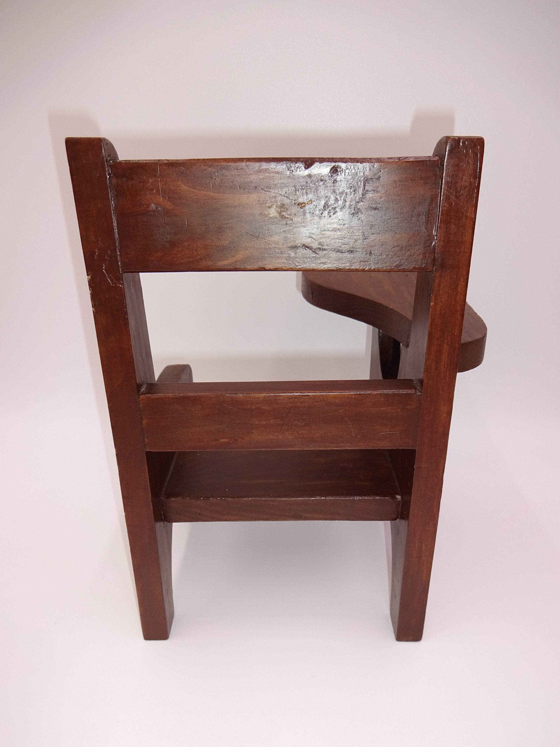 Vintage Dark Wood Wooden Doll Chair With Table School Desk 10 - Etsy