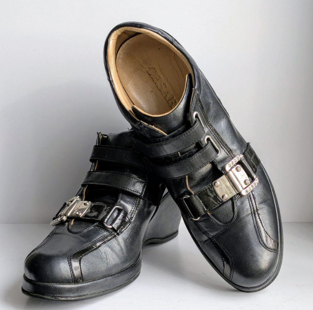 Cesare Paciotti Vintage Luxury Black Leather Women's Shoes, EU 37, Made ...