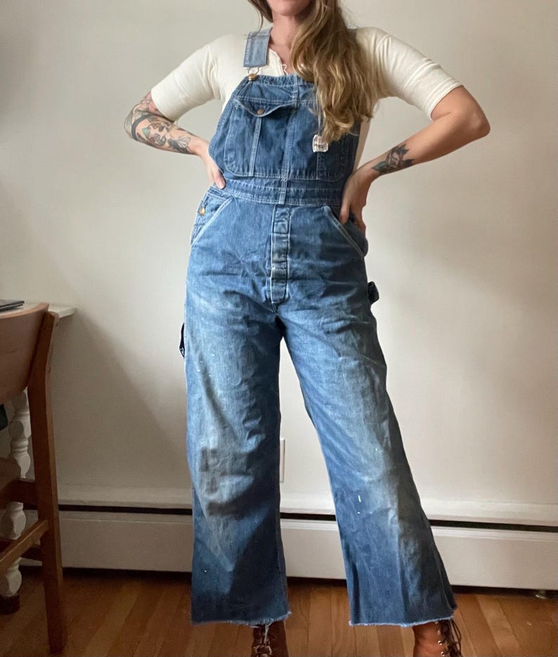 1950s 50s Pointer Brand Low Back Overalls With Raw Hem 30 Waist - Etsy