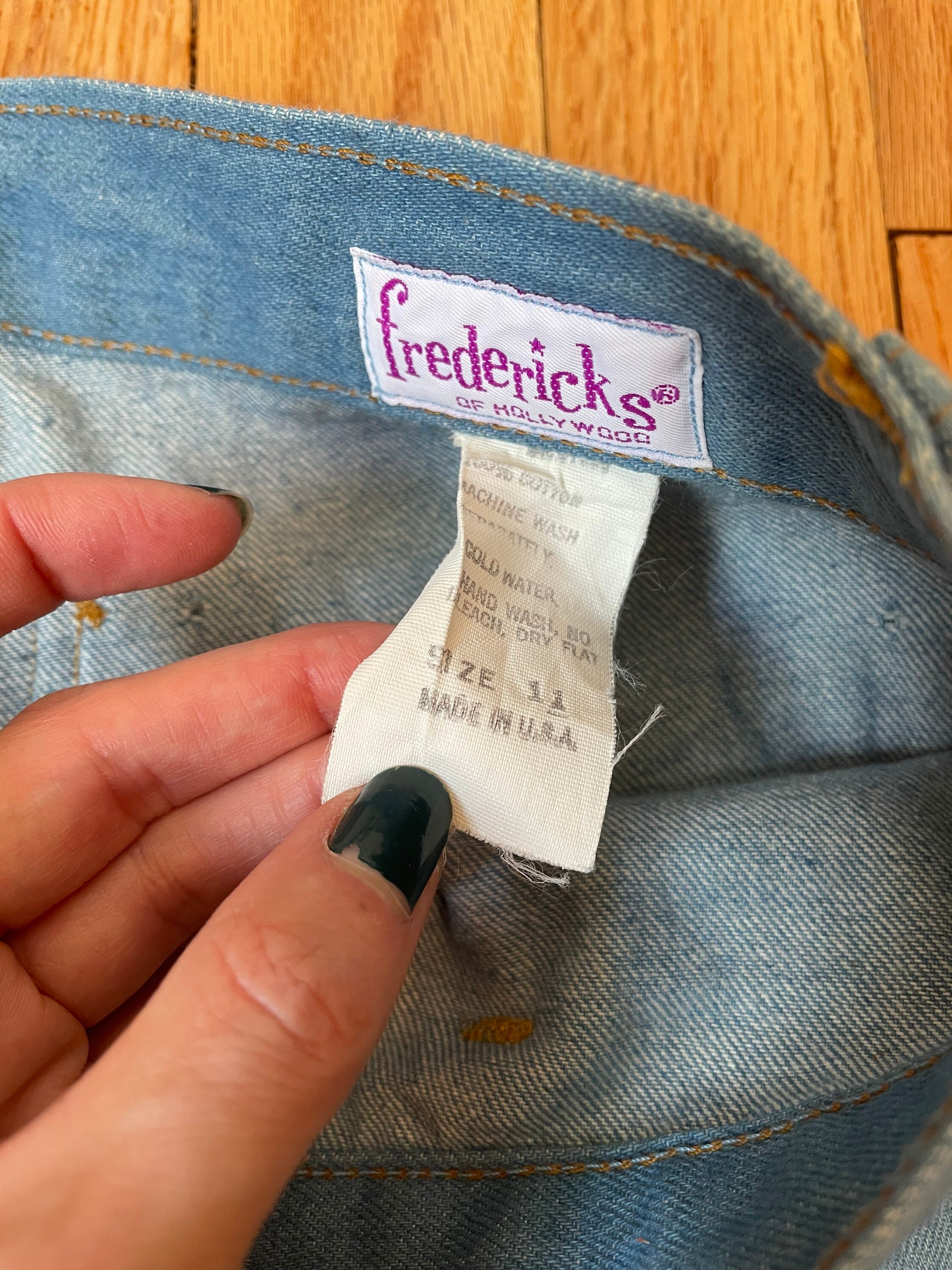 1970s Fredericks of Hollywood High Rise Straight Leg Leather and Concho ...