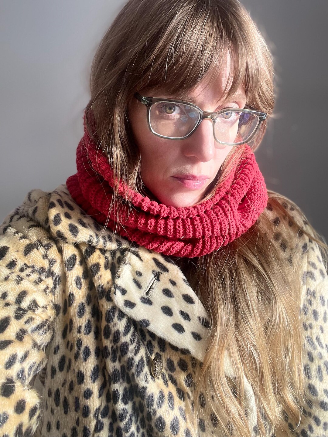 1980s Bright Red Silk and Cotton Snood Scarf - Etsy
