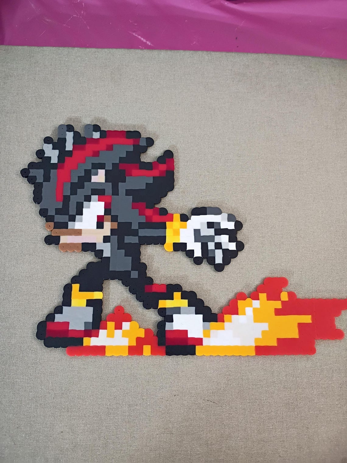 Shadow the Hedgehog Perler Bead Art - Etsy