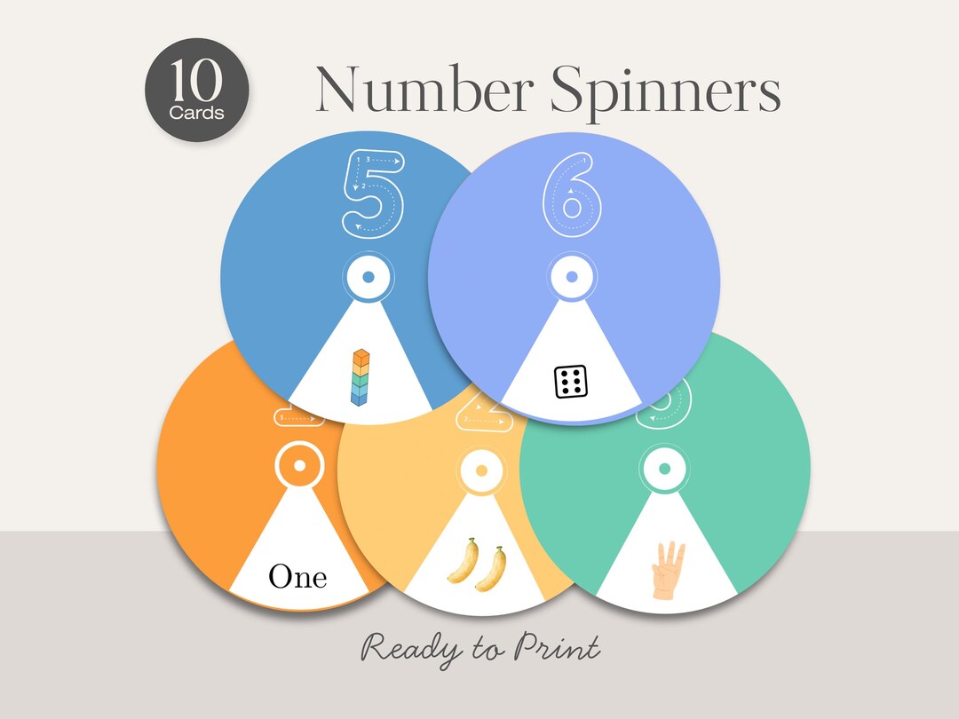 Number Spinner Flash Cards | Printable Math Game for Kids PDF - Etsy Canada