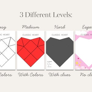 Heart Magnetic Tiles Shape Puzzle | Valentine Montessori Material ...