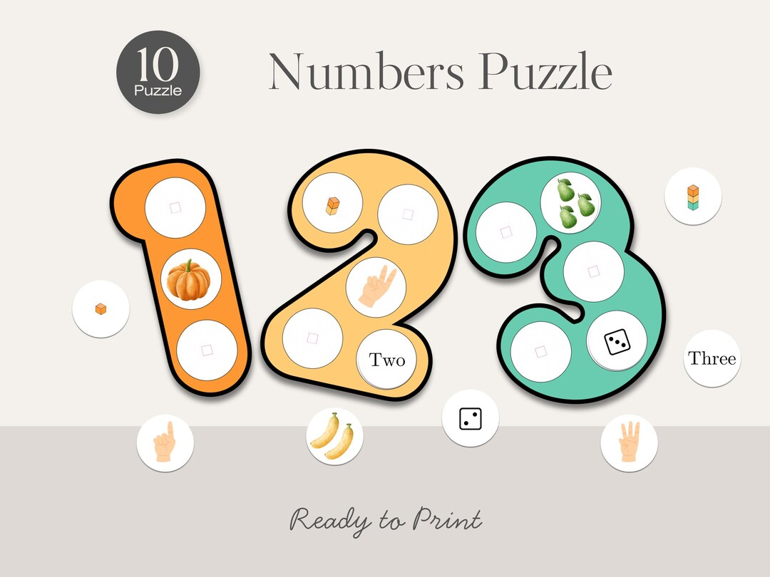 Counting Numbers Puzzle Printable – 1 to 10 Activity for Kids - Etsy