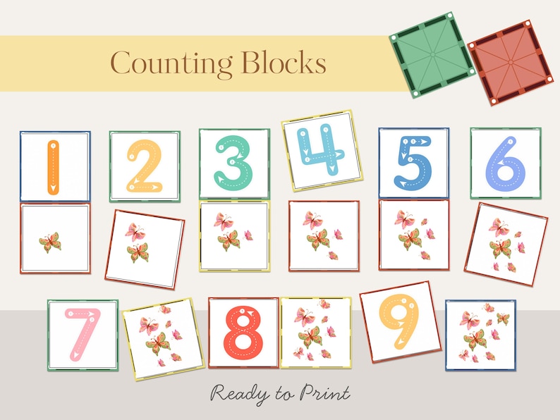 Fall Counting Number Matching Game: Autumn Magnetic Tile Toppers ...