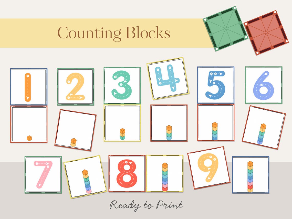 Fall Counting Number Matching Game: Autumn Magnetic Tile Toppers ...