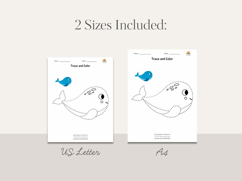 Sea Animals Trace and Color Worksheets: Fine Motor Skills Activity (PDF ...