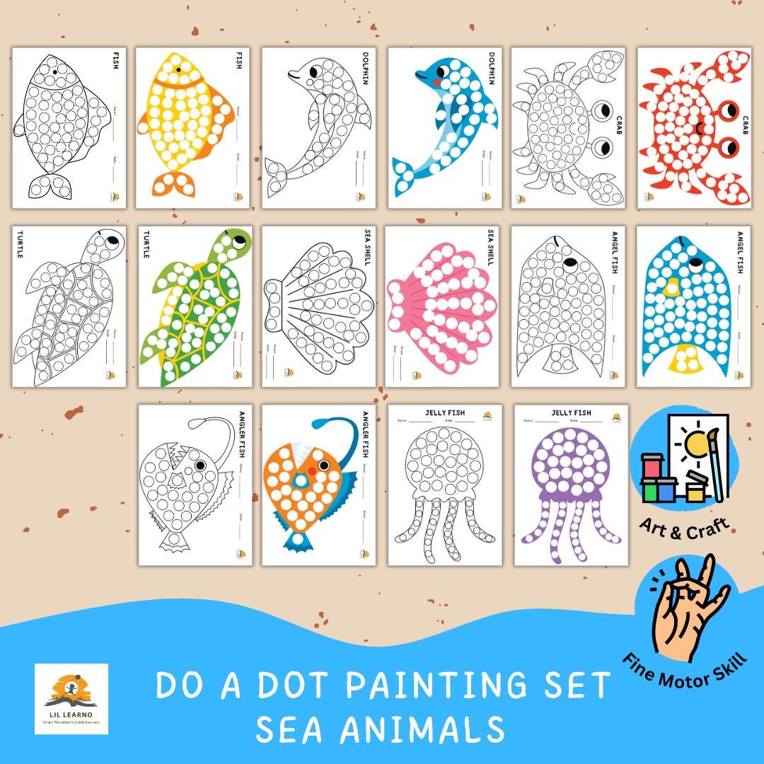 Under the Sea Fun Printable Dot-to-dot Worksheets for Kids! Dot Maker ...