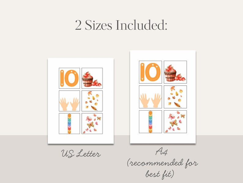 Fall Counting Number Matching Game: Autumn Magnetic Tile Toppers ...