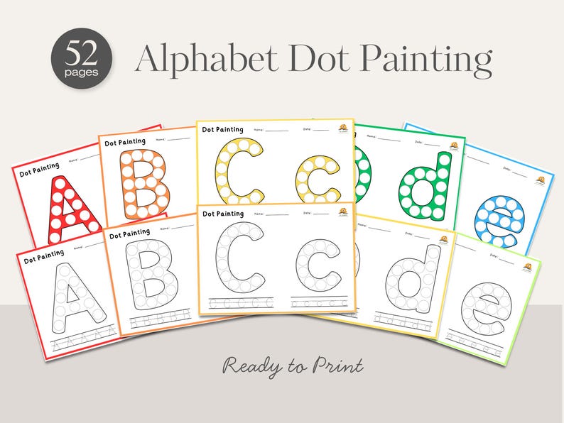Alphabet Dot Painting Worksheets: ABC Letter Recognition Activity (PDF ...