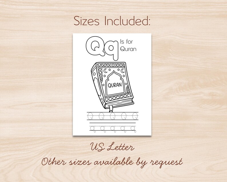 Ramadan Alphabet Coloring Pages A–Z — 26 Printable Tracing & Coloring ...