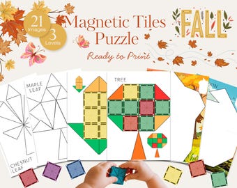Fall Magnetic Tiles Puzzle | Autumn Shape Matching & Design Activities ...