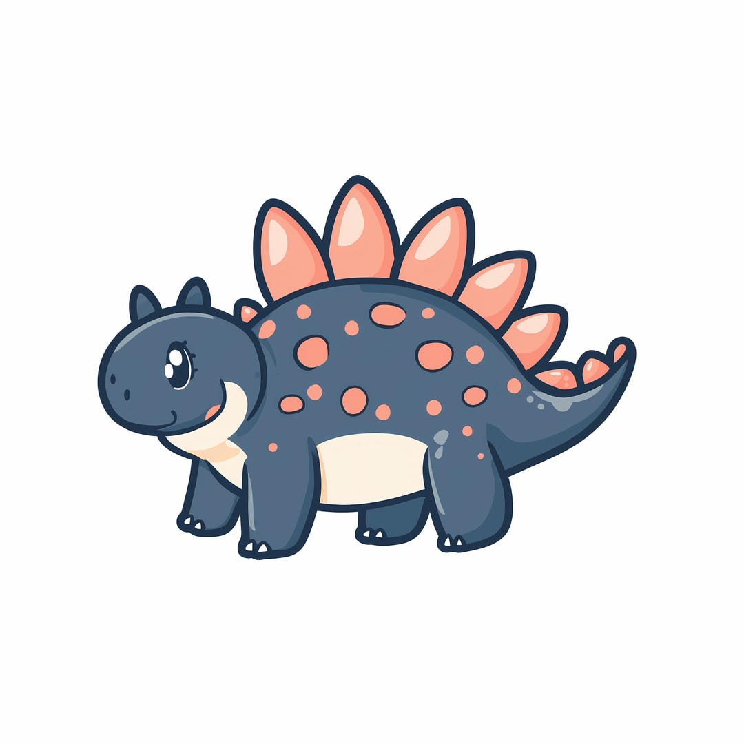 Cute Dinosaur Clipart Set – Baby Stegosaurus for Kids & Nursery Decor ...