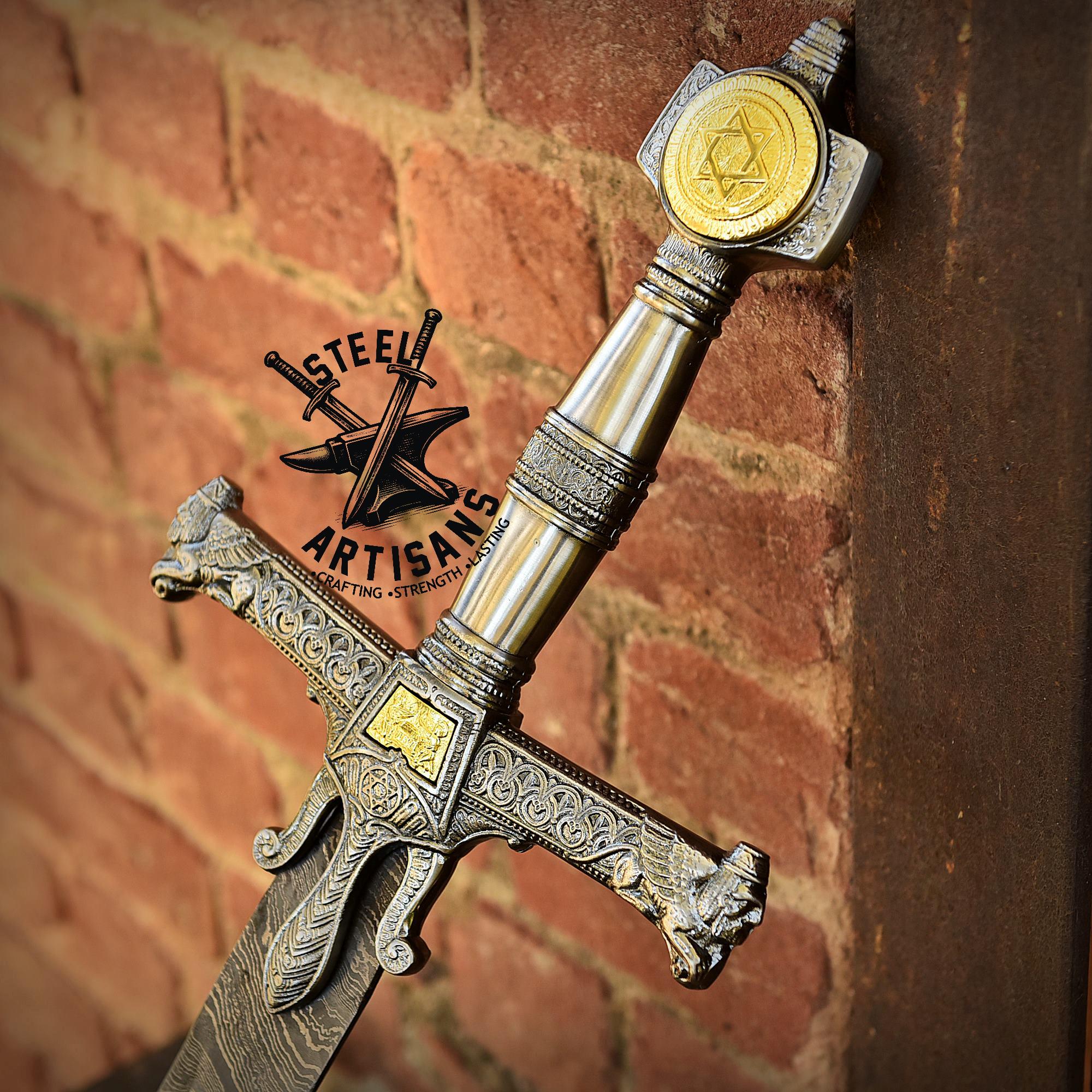 Hand Forged Viking Sword, King Solomon Damascus Sword, Star of King ...