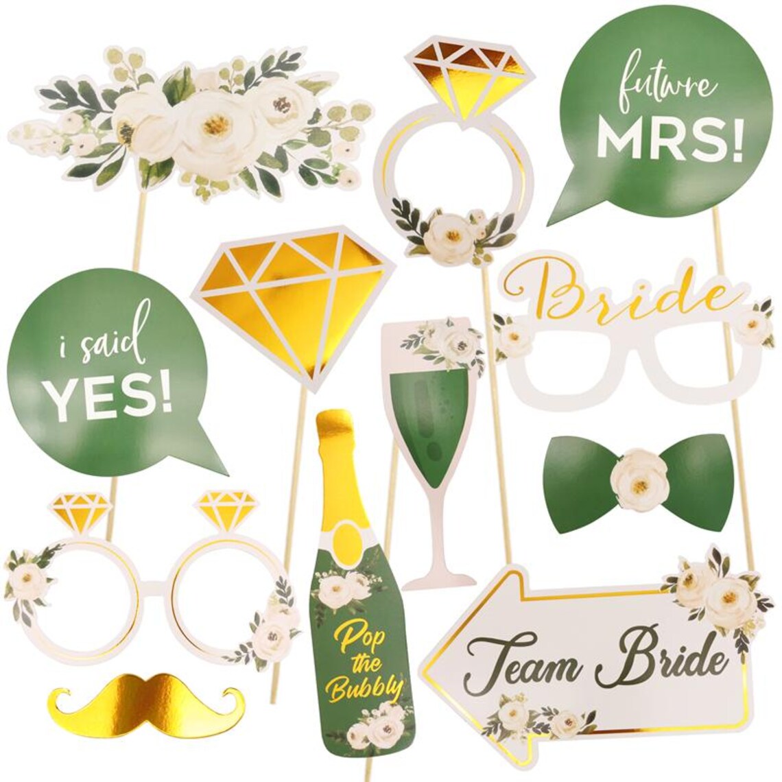 1bag Team Bride to Be Paper Photo Booth Props | Flower Bow, Ring ...