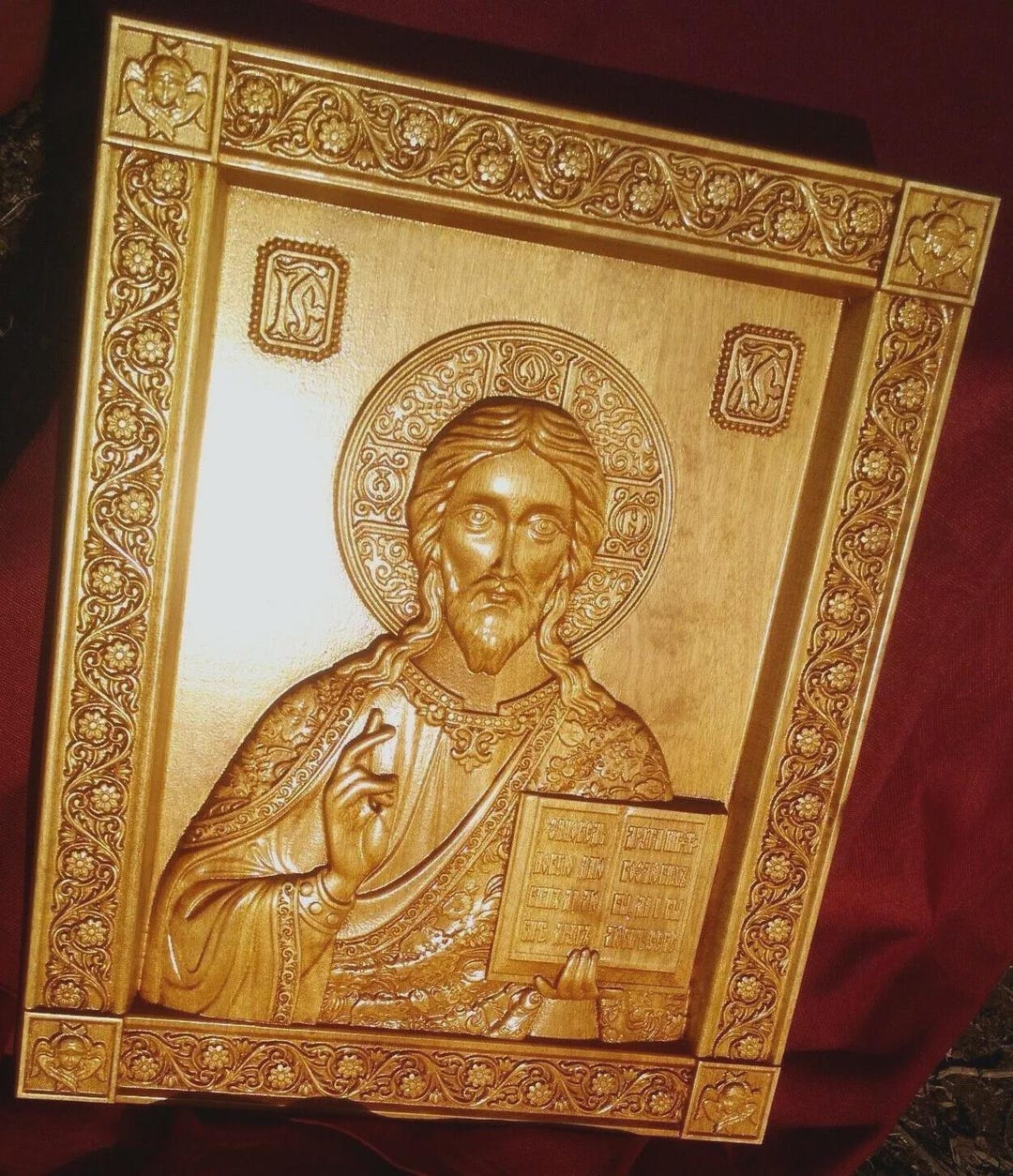 Carved Wood God Almighty Icon: Catholic Wall Decor, Religious Gift No ...