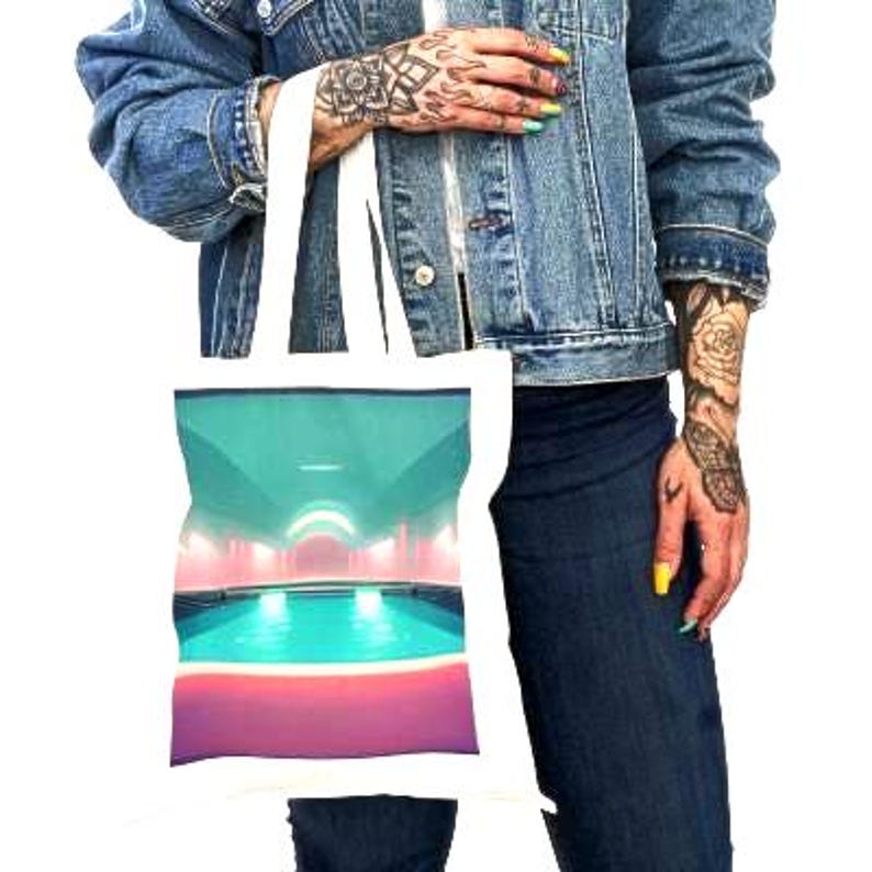 Vintage Pool Tote Bag - Eco-friendly, Beach Bag, Grocery Tote, Art ...
