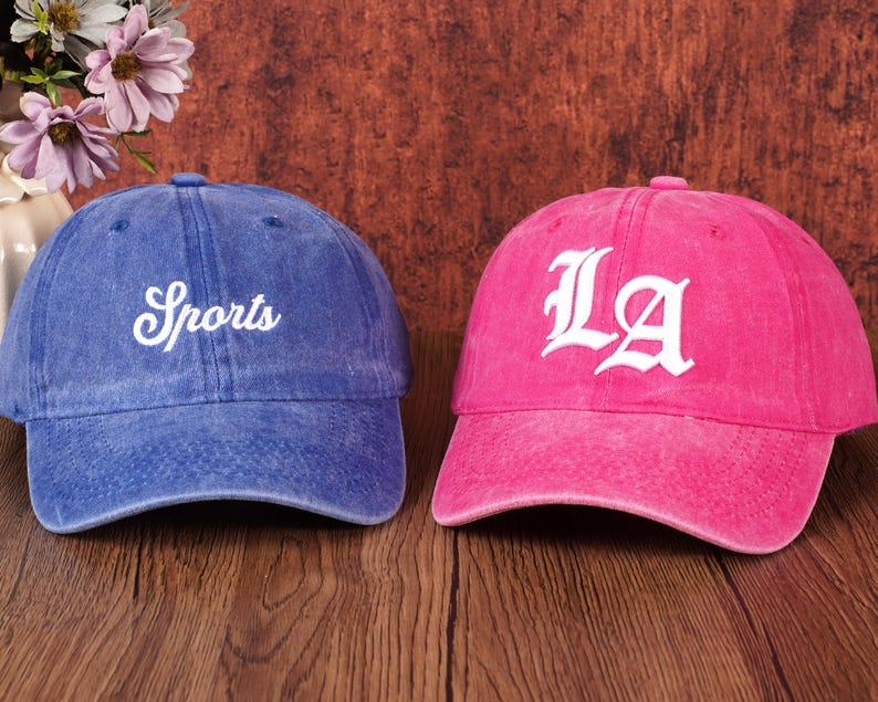 Embroidered Custom Text Logo Hat, Retro Vintage Baseball Cap - Etsy