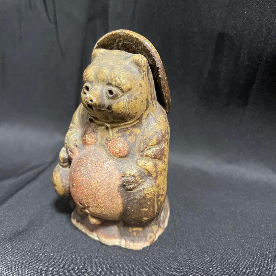 Antique Meiji Era Shigaraki Tanuki Figurine, Japanese Ceramic Lucky ...