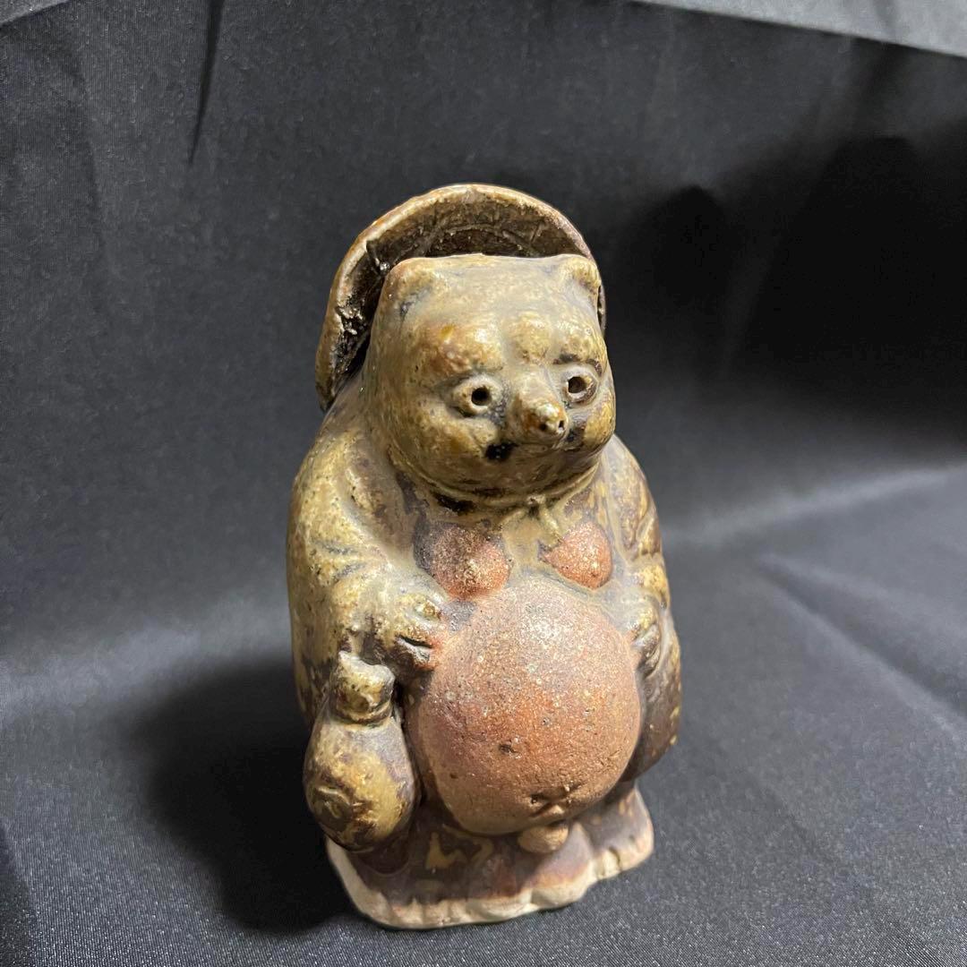 Antique Meiji Era Shigaraki Tanuki Figurine, Japanese Ceramic Lucky ...
