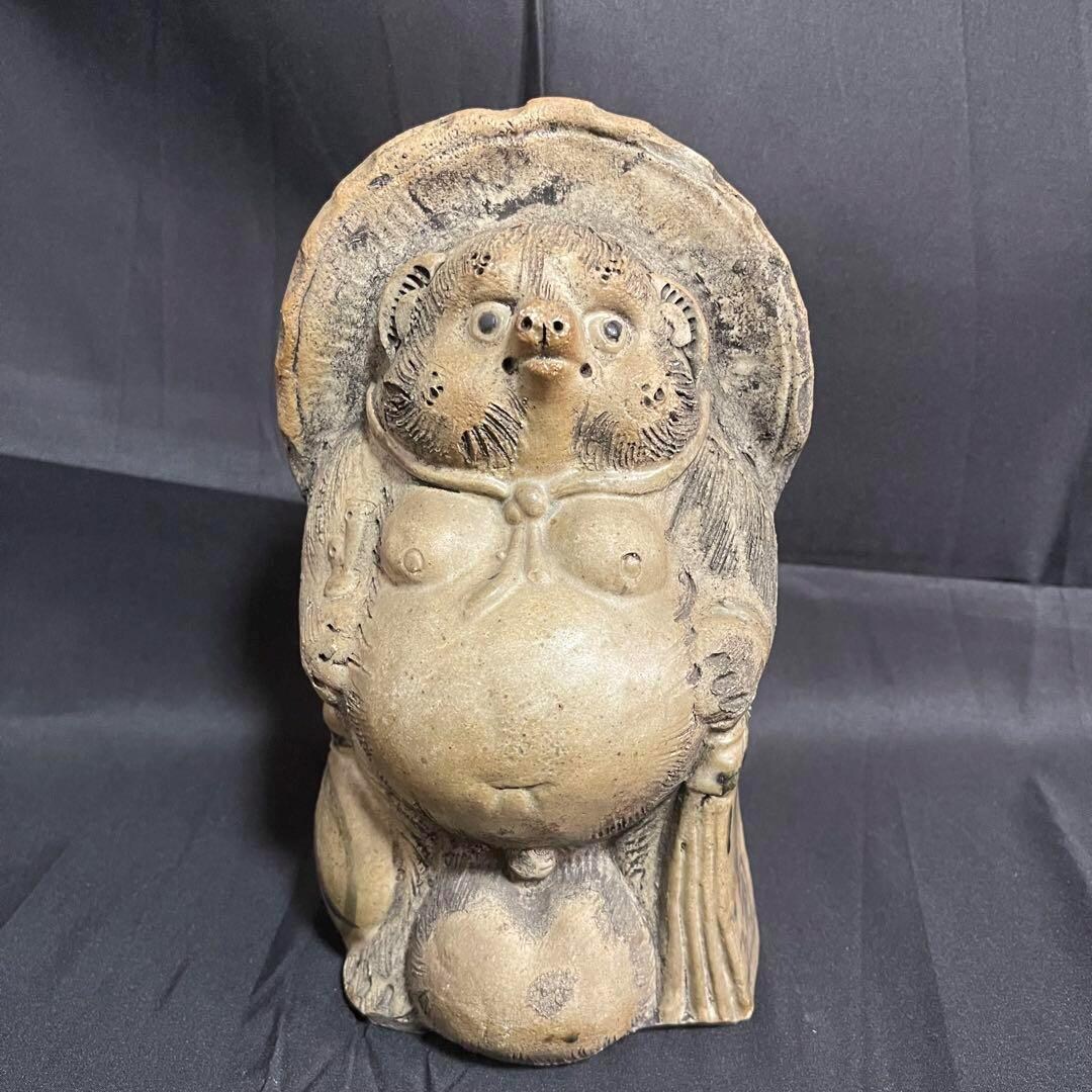 Vintage 1920s Shigaraki Ware Tanuki Figurine, Japanese Ceramic Raccoon ...