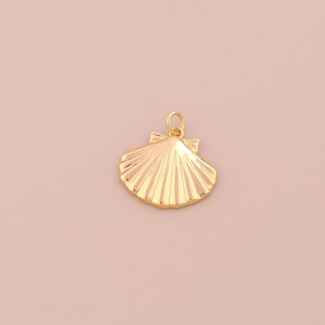 Gold Shell Pendant ,18K Gold Filled Shell Charms Jewelry Accessories ...