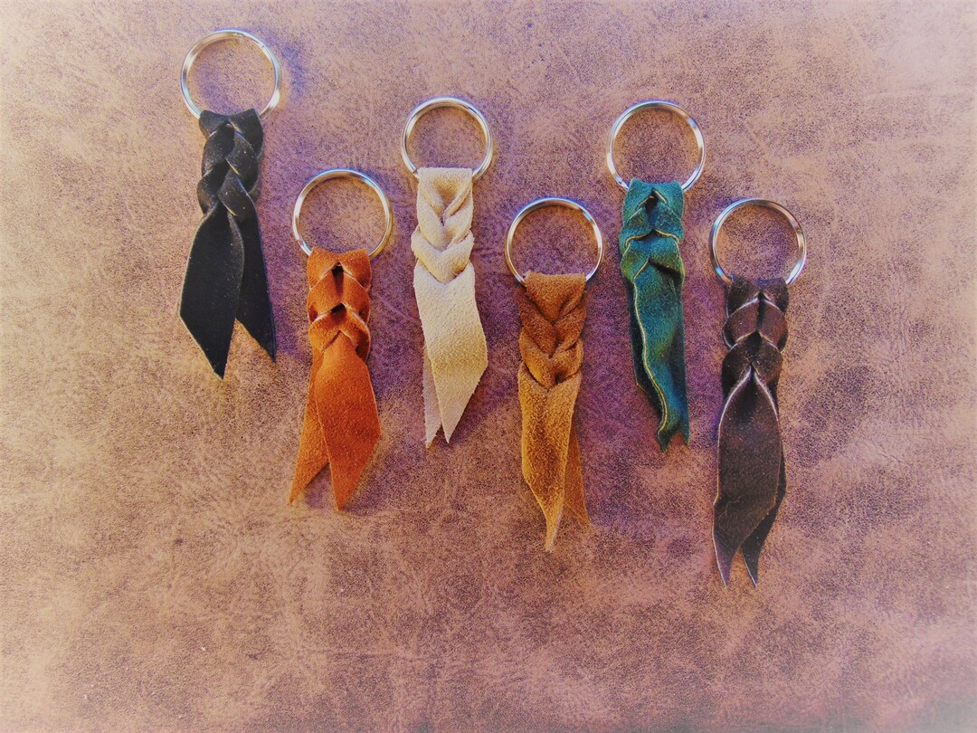 Handmade Suede Leather Braided Key Fob - Etsy