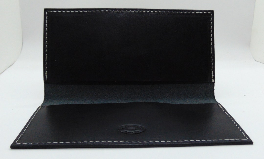 Handmade Leather Checkbook Cover in Black - Etsy