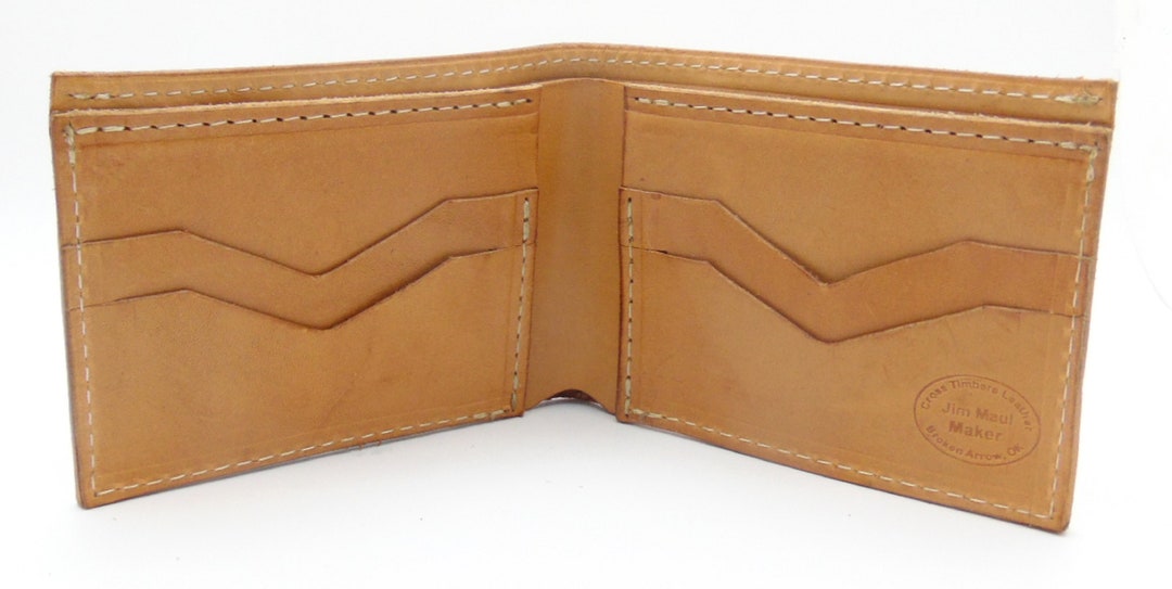 Handmade Leather Billfold in British Tan - Etsy