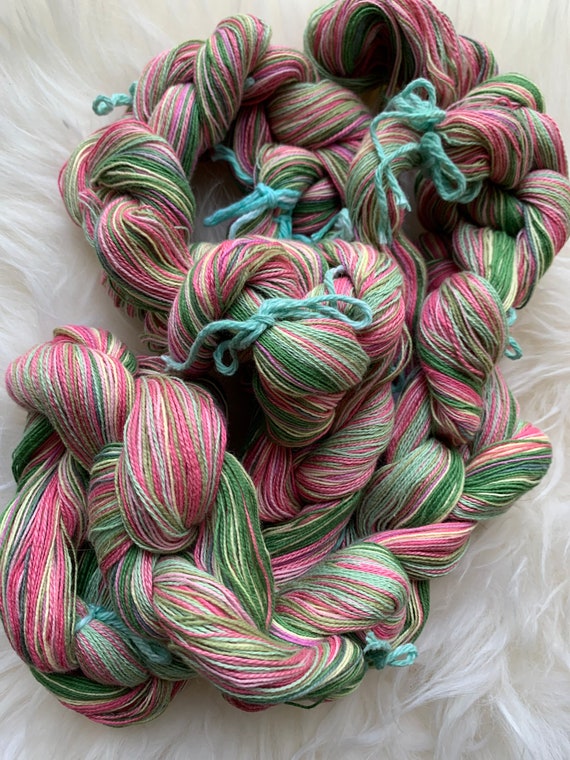 Warp Chain Natural Cotton Mixed Pinks Greens and a Pop of - Etsy