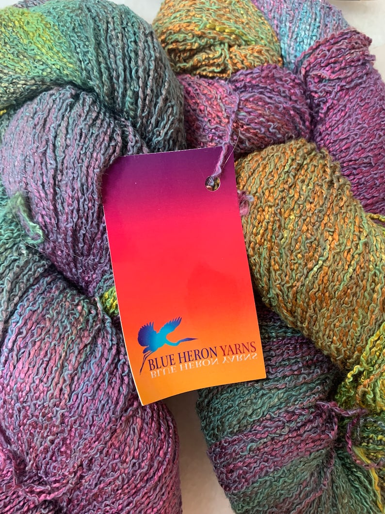 Blue Heron Yarns Hand Dyed Cotton/rayon Boucle. Sunny Day: 563 Yards, 8 ...