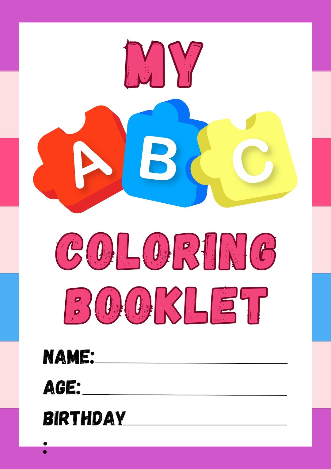 53 Pages ABC Coloring Book for Kids, English Alphabets Coloring Book ...