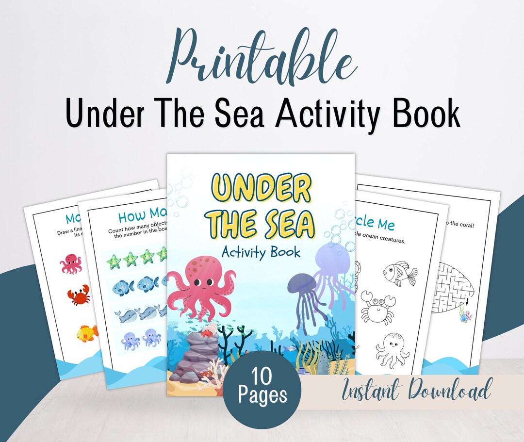Under the Sea Kids Activity Book – 10 Fun Printable Pages – Ocean ...