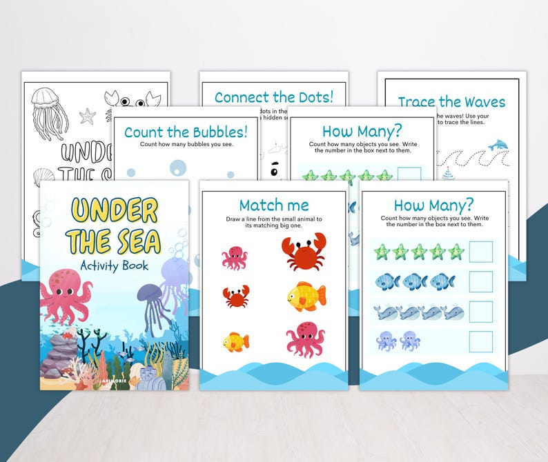 Under the Sea Kids Activity Book – 10 Fun Printable Pages – Ocean ...