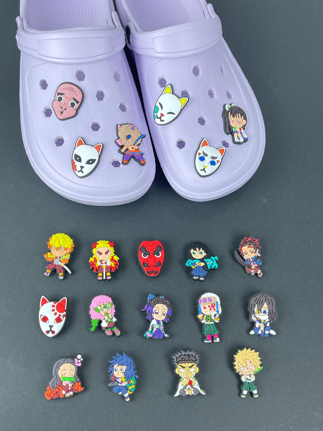 Anime Demon Slayer Series Shoe Buckles | Cute PVC Clog Shoe Plugs | Fun ...