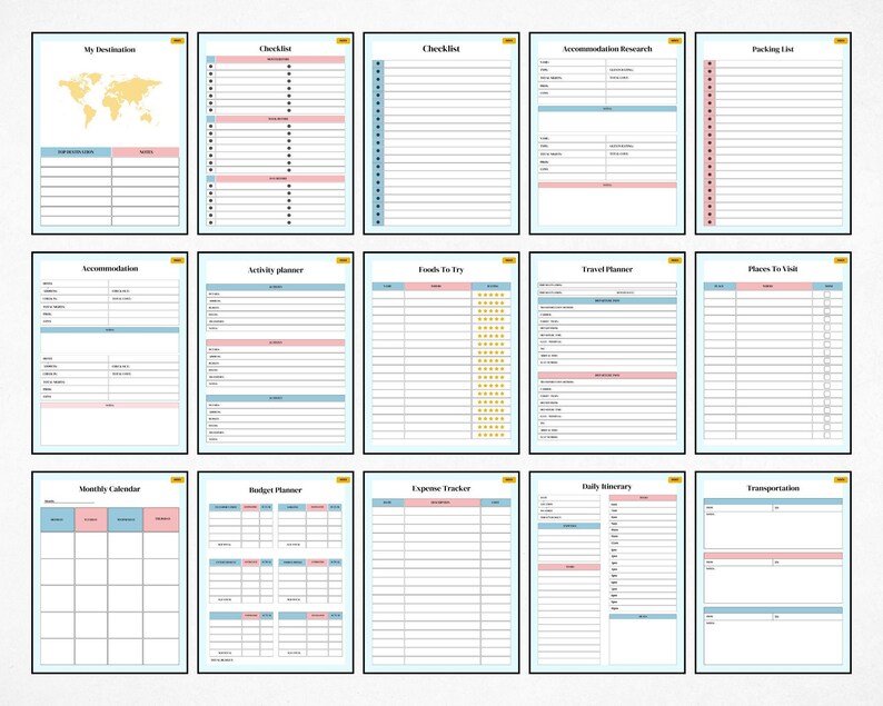 Ultimate Travel Planner Bundle Printable Travel Itinerary Printable ...