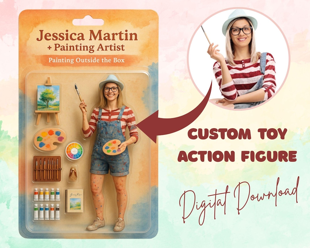 Custom Action Figure Portrait, Personalized Toy Box Art, Funny Birthday ...