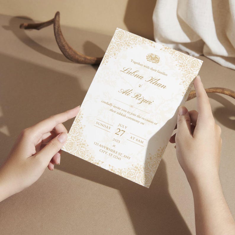 Islamic Nikkah Invitation Templates | Mobile & Print Sizes | Muslim ...