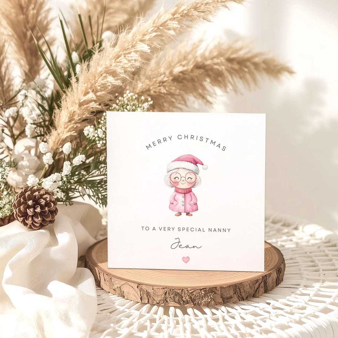 Personalized Nanny Christmas Card: Editable Canva Template (digital ...