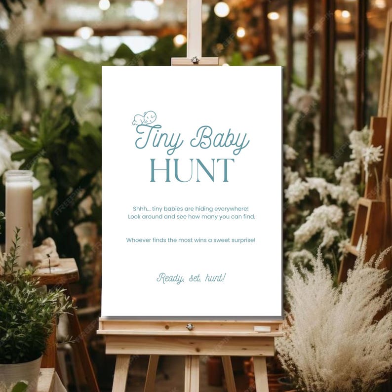 Tiny Baby Hunt Game - Fun Baby Shower Activity - Printable Baby Shower ...