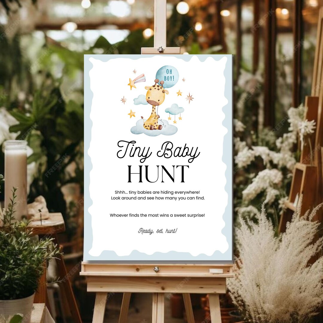 Tiny Baby Hunt - Fun Baby Shower Game - Red & White Theme - Instant ...