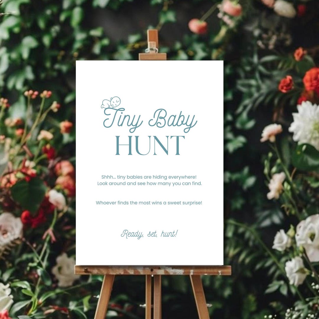 Tiny Baby Hunt Game - Fun Baby Shower Activity - Printable Baby Shower ...
