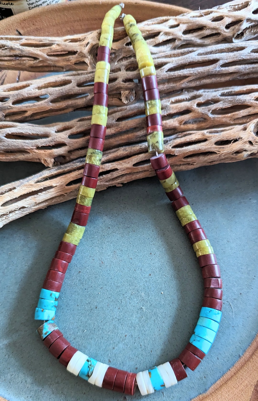 Santa Domingo Pipestone, Serpentine, Turquoise Necklace, Vintage ...