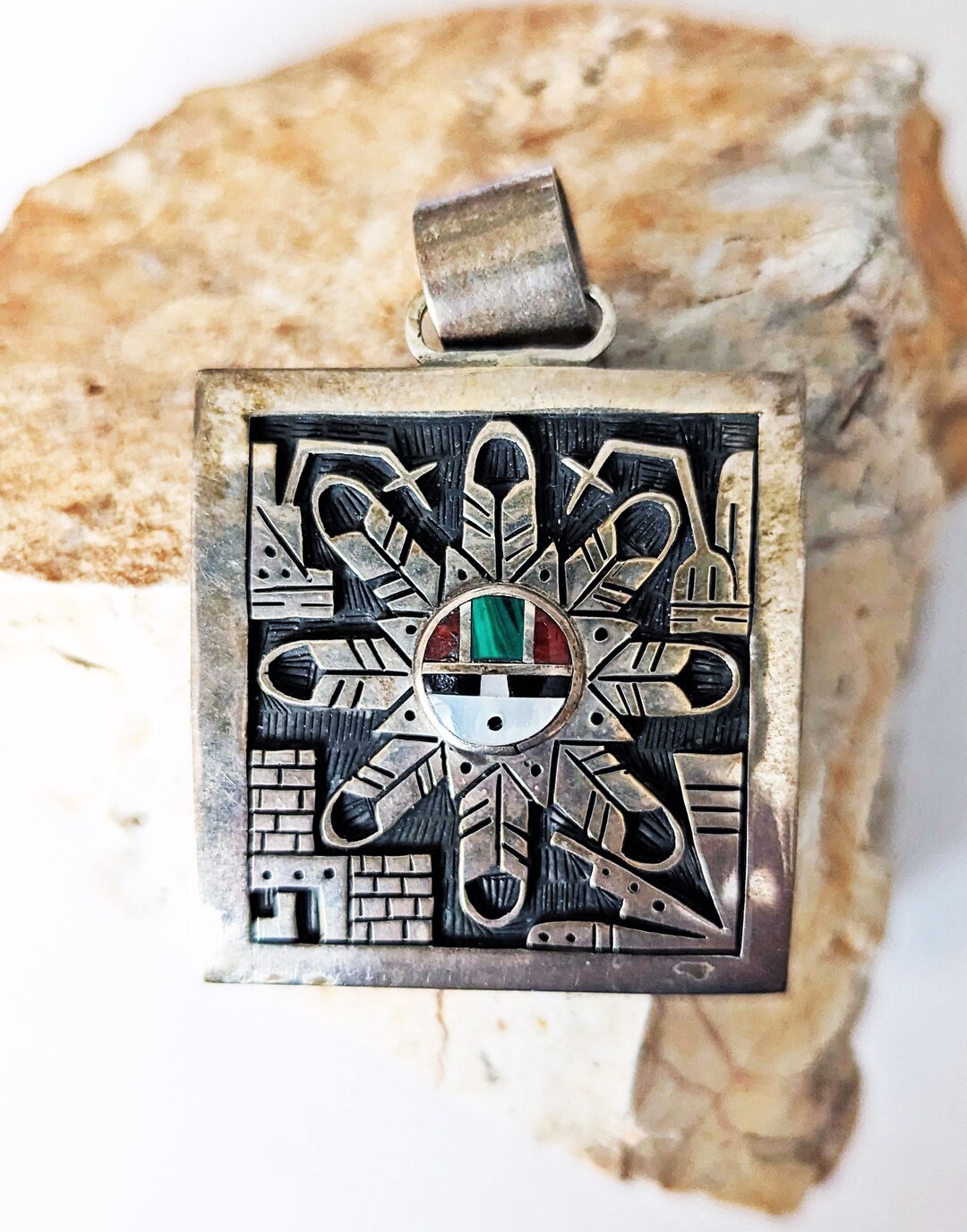 Hopi Pendant Hopi Sun Face Pendant Frank Lahaleion Hopi Native American ...