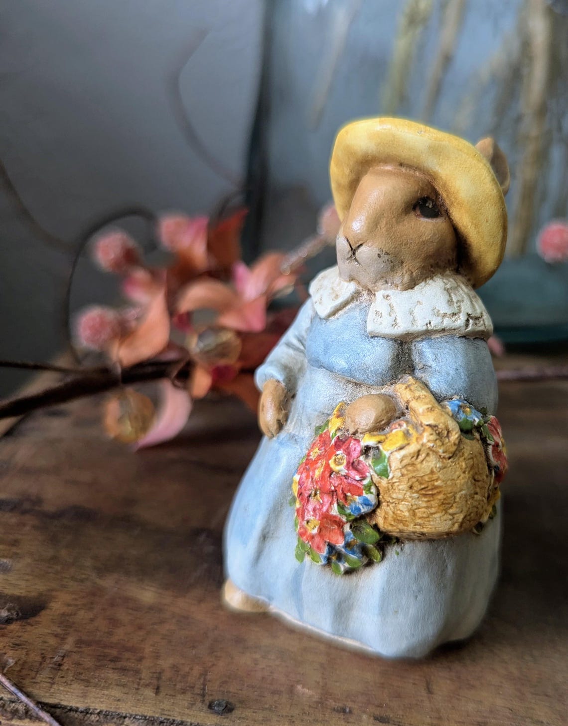 Vintage Doreen Coley Rabbit Figurine: "hazel" Signed Woodland Critter ...